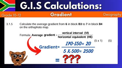 Geography Mapwork How To Calculate Gradient Grade 10 12 Geography G I S Calculations Youtube