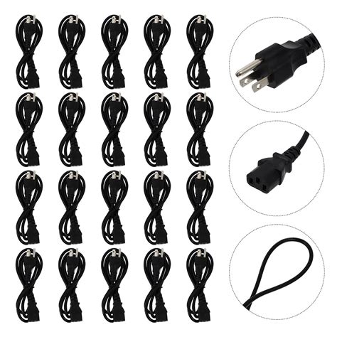 100 Pack 3 Prong Power Cords 6ft Computer Printer Replacement Cable With Us Plug Universal Pc