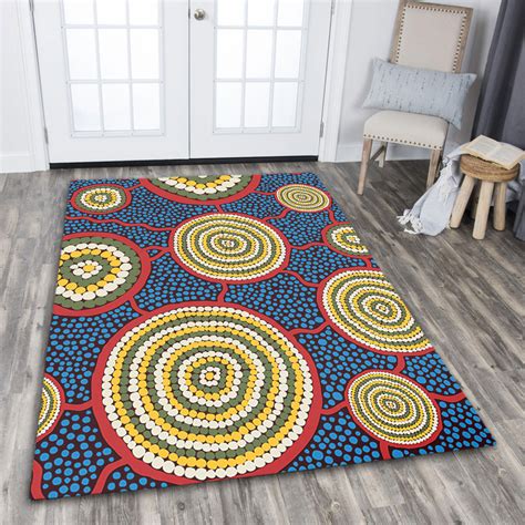 Australia Aboriginal Area Rug Beautiful Indigenous Seamless Pattern