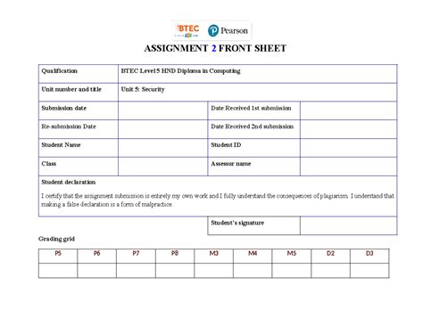assignment 2 frontsheet security assignment 2 front sheet