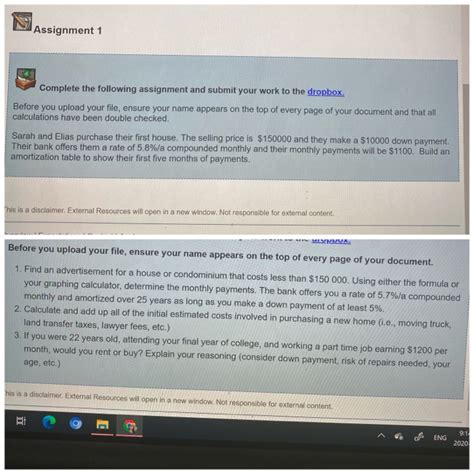 Assignment 1 Complete The Following Assignment And