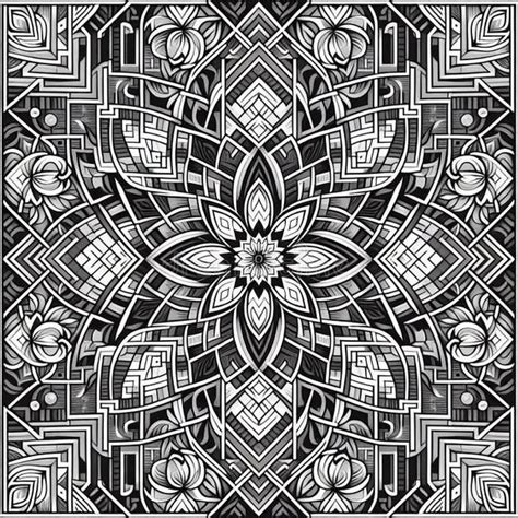 Monochromatic Geometric Pattern A Pattern Using A Single Color W Stock Illustration