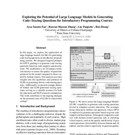 exploring the potential of large language models in generating code tracing questions for
