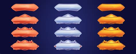 Medieval Game Menu Frames Ui Elements Buttons 12905148 Vector Art At