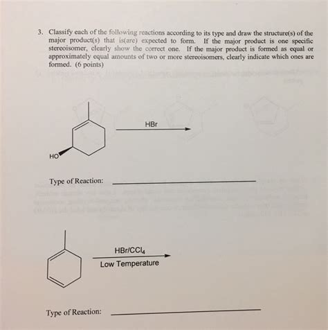 Solved 3 Classify Each Of The Following Reactions According