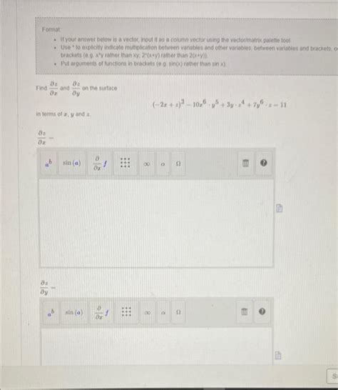 Solved Format If Your Answer Below Is A Vector Input It As Chegg