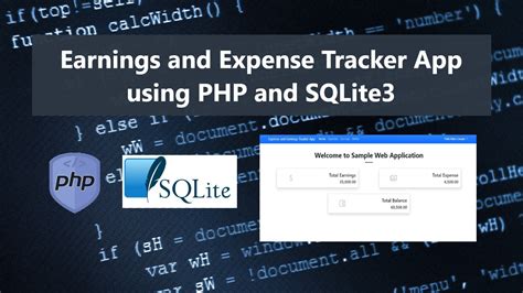 Earnings And Expense Tracker App Using Php And Sqlite3 Source Code Free