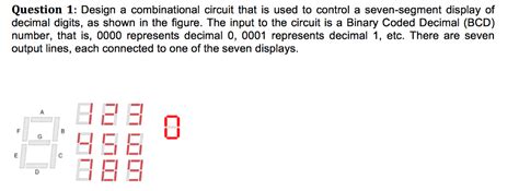 Solved Question 1 Design A Combinational Circuit That Is
