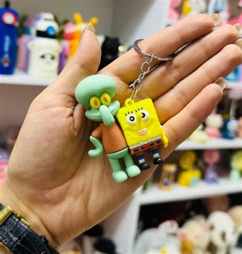 خرید و قیمت جاکلیدی سیلیکونی طرح باب اسفنجی واختاپوس ترب