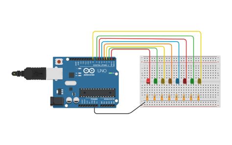 Circuit Design Juego De Luces Con Arduino Tinkercad