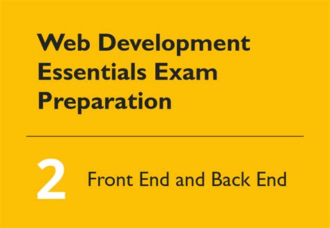 how to prepare for the web development essentials exam part 2 front end and back end linux