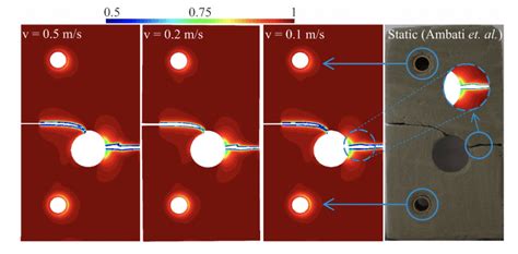 Notched Plate With Hole Comparison Of The Final Crack Pattern
