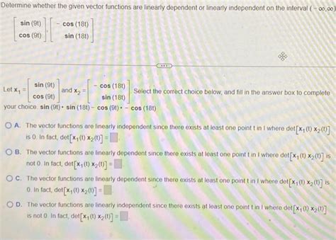 Solved Determine Whether The Given Vector Functions Are