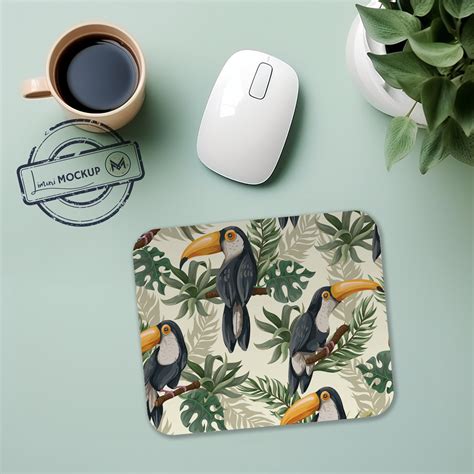 Professional Mouse Pad Mockup 9x8 Canva Compatible Mousepad Desk