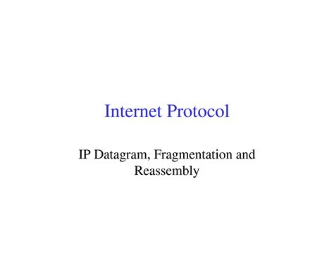 SOLUTION Ip Datagram Fragmentation And Reassembly Studypool