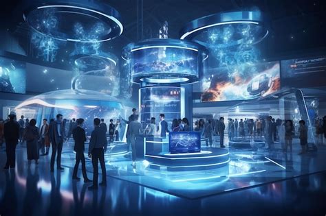 Premium Photo Interactive Technology Showcase At A Trade Fair Generative Ai