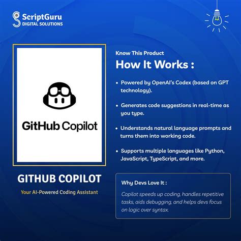 Github Copilot Ai For Faster Coding And Smarter Devs Scriptguru Digital Solutions Posted On