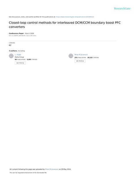 Pdf Closed Loop Control Methods For Interleaved Dcm · Closed Loop