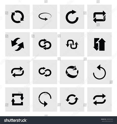16 Icon Set Refresh Reload Loader Stock Vector Royalty Free 258787454 Shutterstock