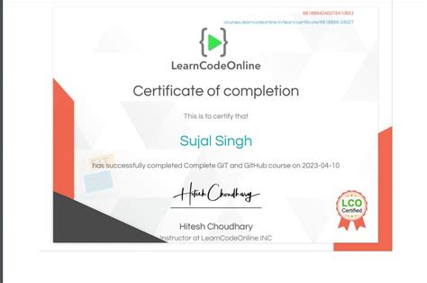 Hello Finally Completed My Git And Github Course On