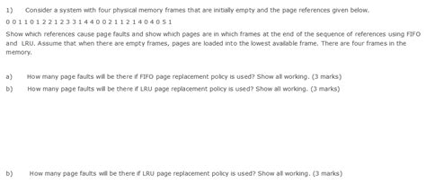Solved 1 Consider A System With Four Physical Memory Frames