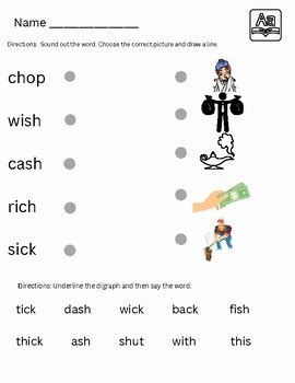Digraph Word Match By Ginessa McFarlin TPT