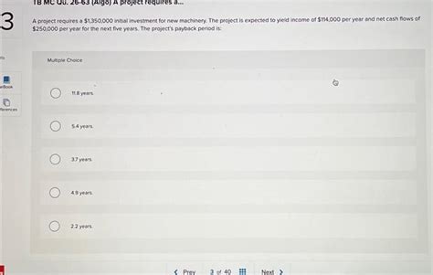 Solved A Project Requires A 1 350 000 Initial Investment