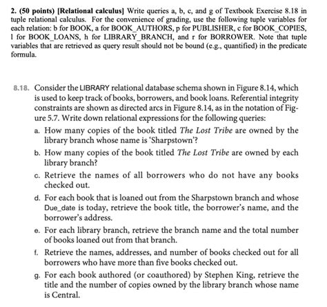 solved figure 8 14 a relational database schema for a