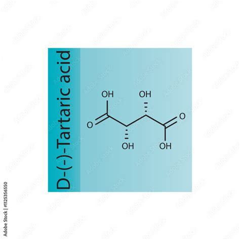 D Tartaric Acid Skeletal Structure Diagram Compound Molecule