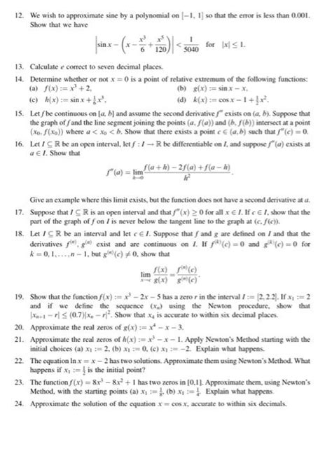 Solved 12 We Wish To Approximate Sine By A Polynomial On Chegg Com