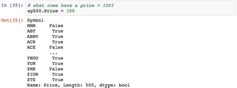 Selecting Rows Using Boolean Selection Learning Pandas Second