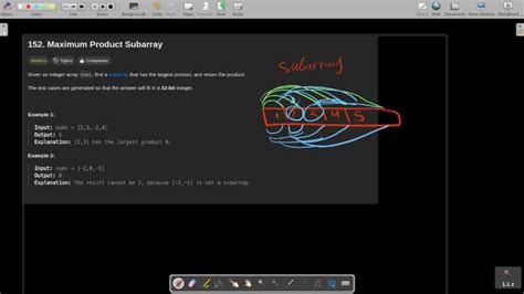 ‏leetcode 152 Maximum Product Subarray Arabic ‏ ‏muhammad Ammar‏