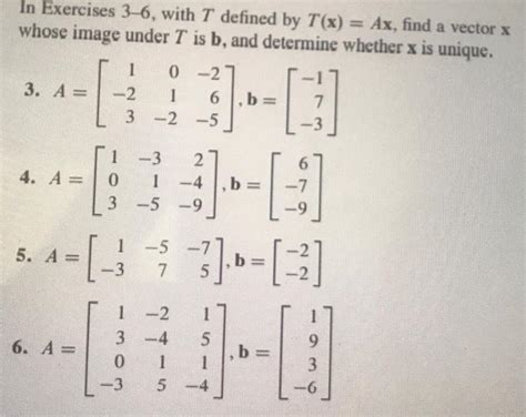 Solved In Exercises With T Defined By T X Ax Find A Chegg Com
