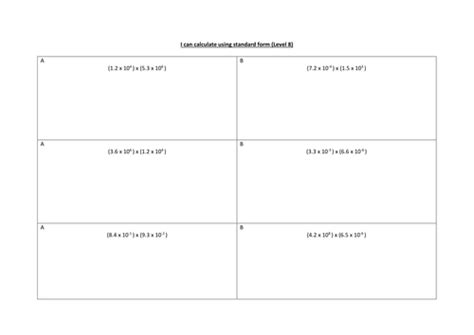Multiplying And Dividing Standard Form By Rebeckyxo Teaching