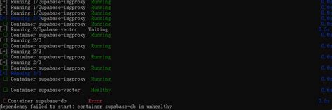 windows通过docker部署supabase启动报错：dependency failed to start container