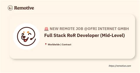 remotive on linkedin [hiring] full stack ror developer mid level