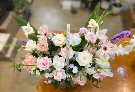 한남 꽃집 저스트 가든의 화사한 파스텔톤 꽃바구니 네이버 블로그