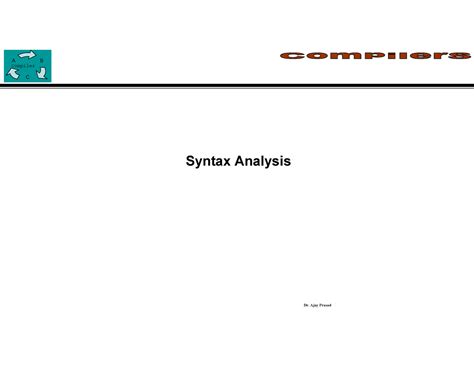 Compiler Design Unit 2 Part1 B C A Compiler Syntax Analysis B C