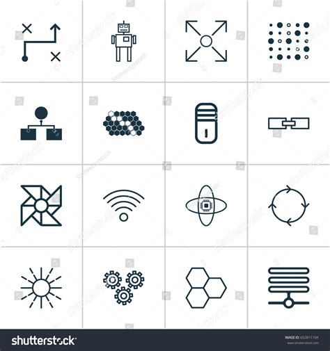 machine learning icons set collection branching stock vector royalty
