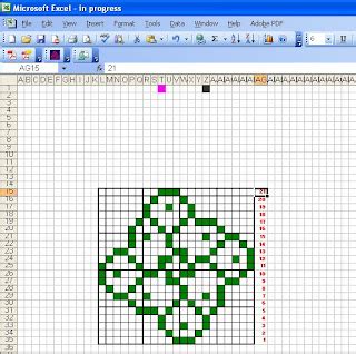 ChemKnits How To Make A Knitting Chart In Excel Part Sharing Your Finished Charts