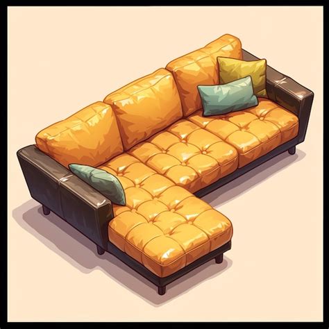 Premium Vector Modern Leather Sectional Sofa