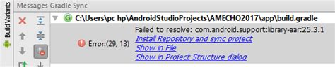 Failed To Resolve Comandroidsupportlibrary Aar2500 Stack Overflow