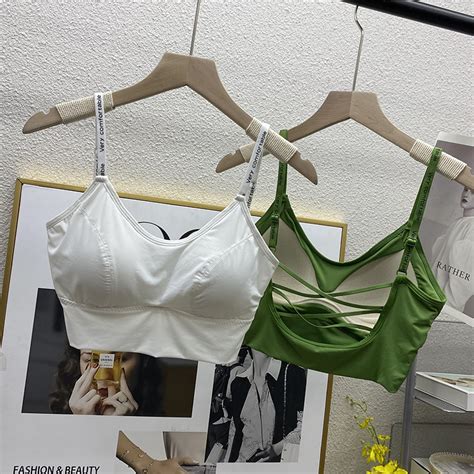 冰丝内衣女无痕乳胶固定杯聚拢交叉带美背小背心性感透气抹胸夏季虎窝淘