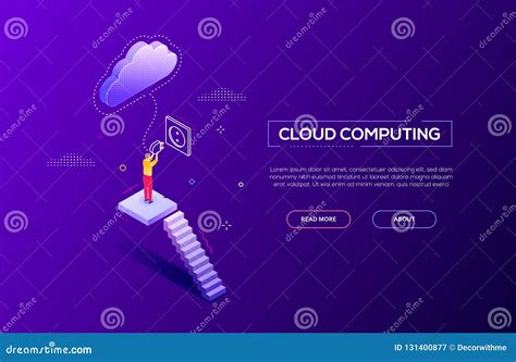 Cloud Computing Modern Isometric Vector Web Banner Stock Vector Illustration Of Cloud Plug