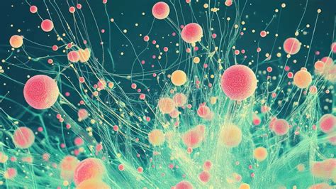 Abstract Representation Of Microorganisms With Vibrant Colors And