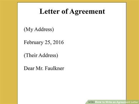 How To Write An Agreement Letter With Pictures Wikihow