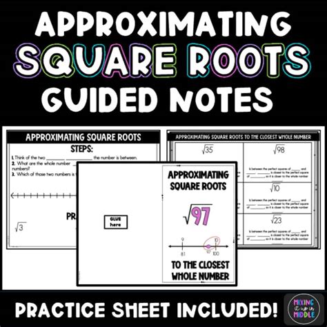 Approximating Square Roots Guided Notes Interactive Notebook 8th Grade Math
