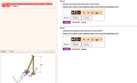 solved part a determine the velocity of the slider block c at this