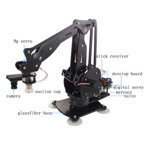 new lobot rasp berry pi 3b programmable rc robot arm app stick control