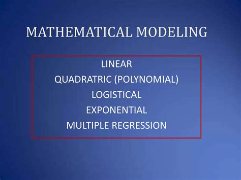 Mathematical Modeling PPT